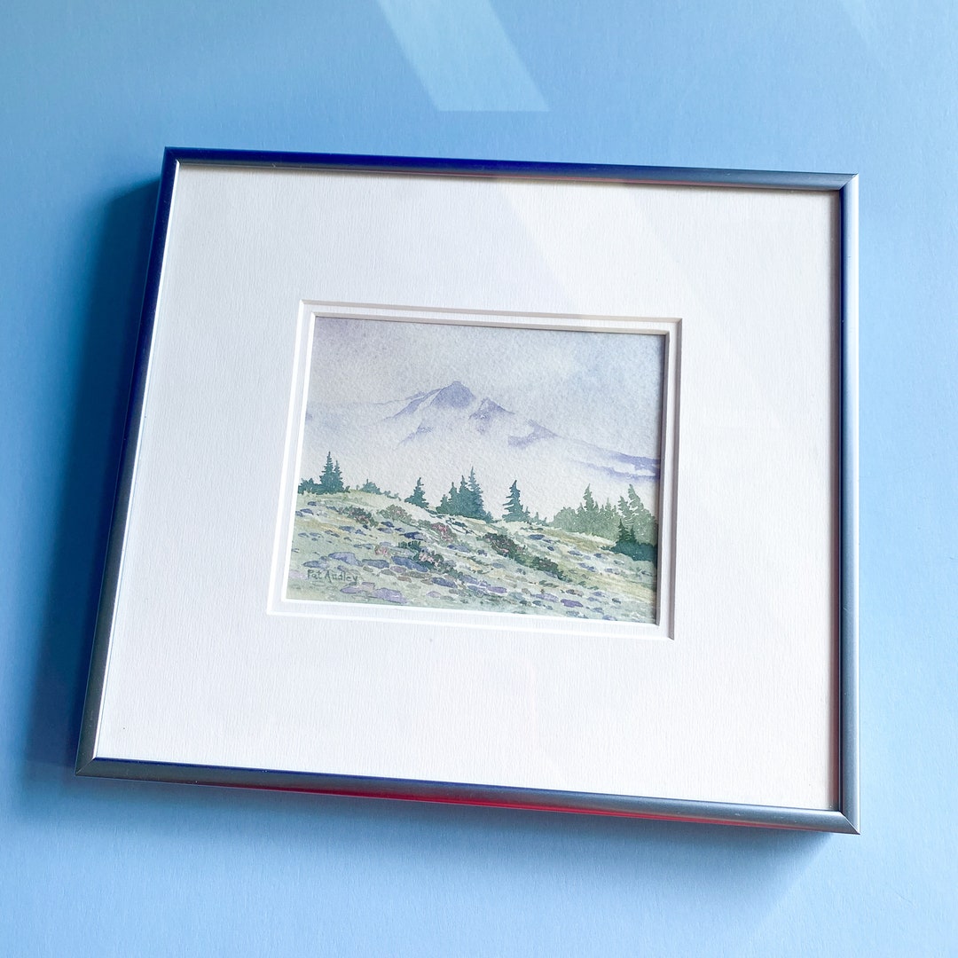 Vintage Pat Audley Watercolor Painting / Framed Whistler Blackcomb ...