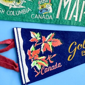 Original Vintage Felt Pennant Flags / Canada Pennants, Painted Souvenir ...