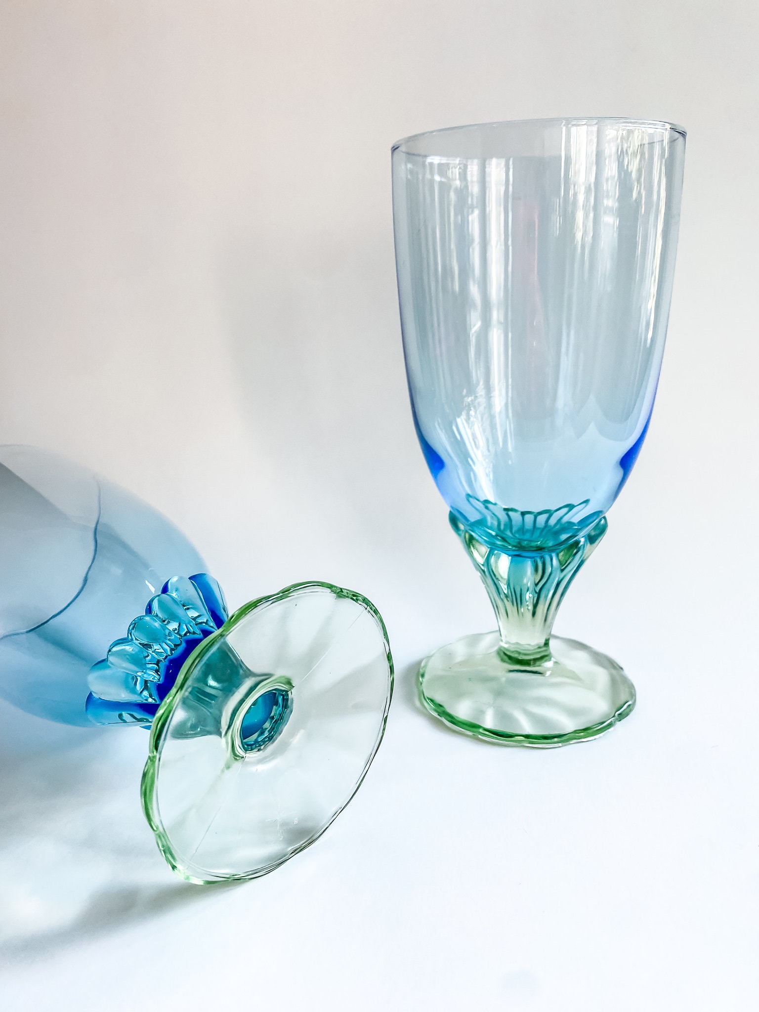 Bormioli Rocco Bahia Iced Tea Glasses / Italian Wine Goblets, Mermaid ...