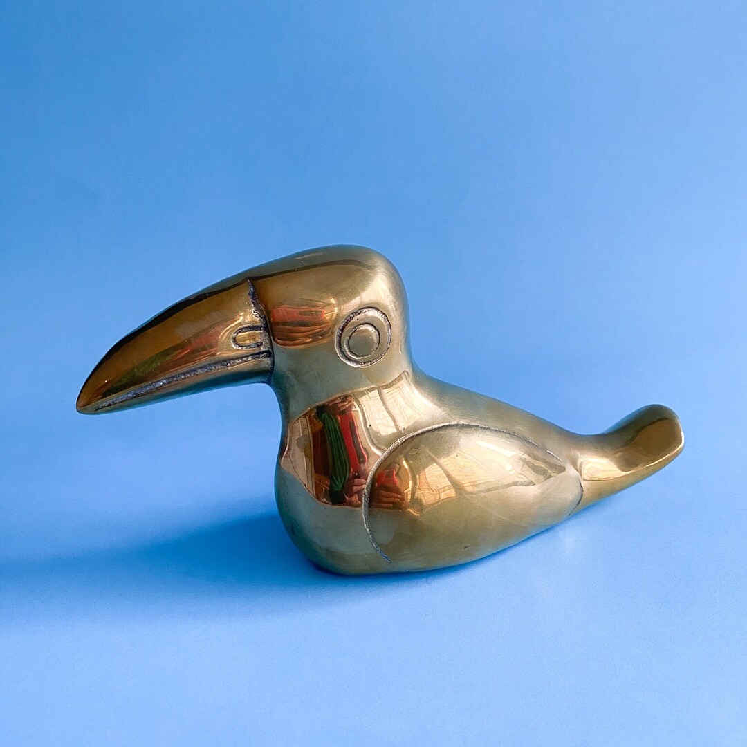 Vintage Brass Toucan Statue / Tropical Bird Brass Sculpture - Etsy