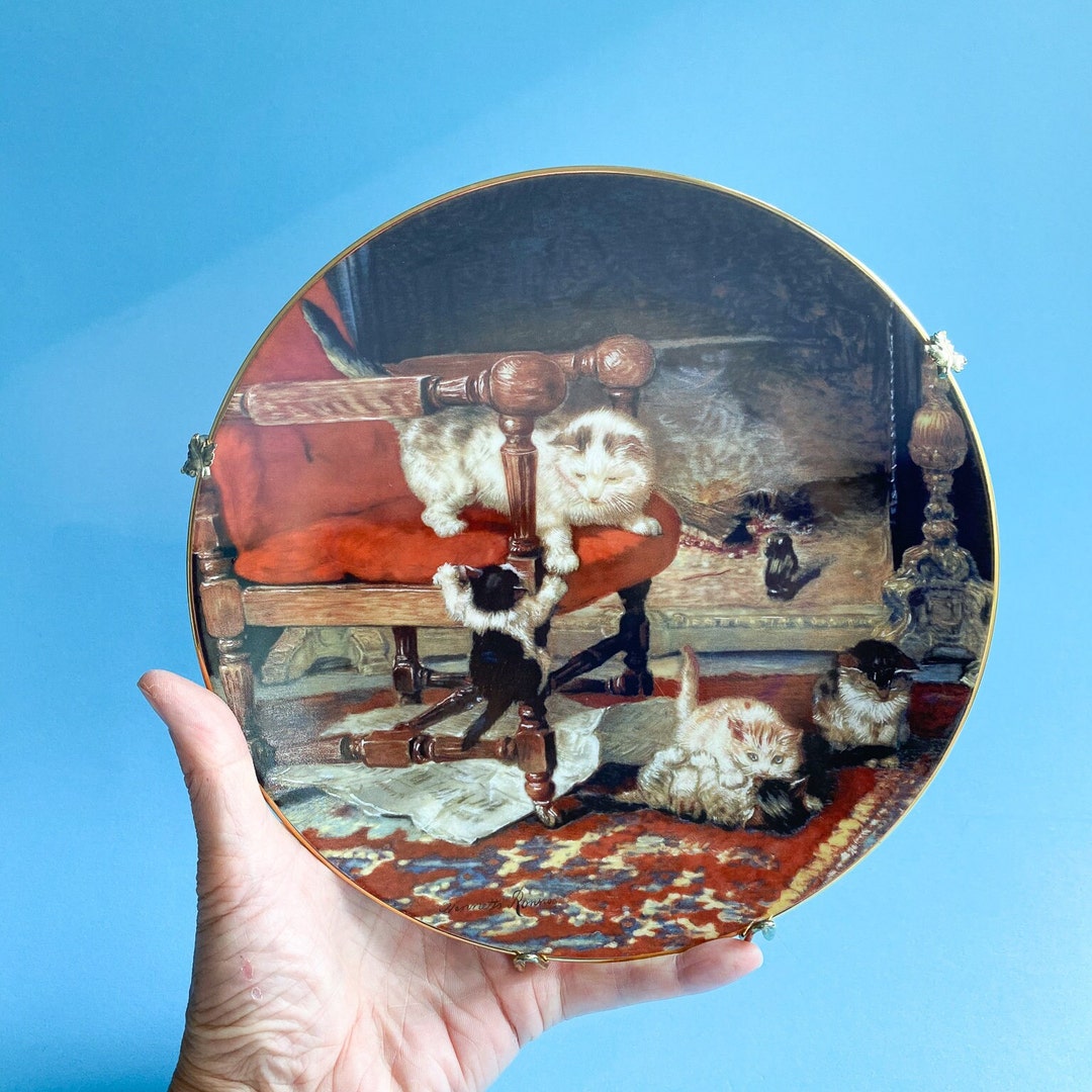 Vintage Frisky Felines Henriette Ronner Ceramic Art Wall Plate / the ...