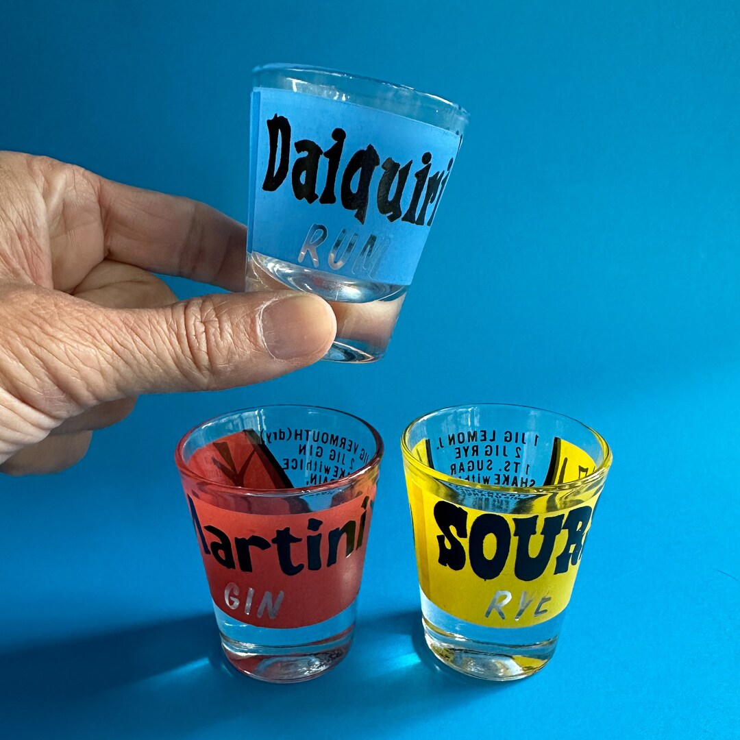 Vintage Federal Rumpus Shot Glass Set / Drink Recipes, Glasses Rum Rye ...
