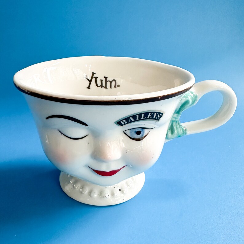 Vintage Bailey's Face Winking His and Hers Yum Teacups / Irish Cream ...