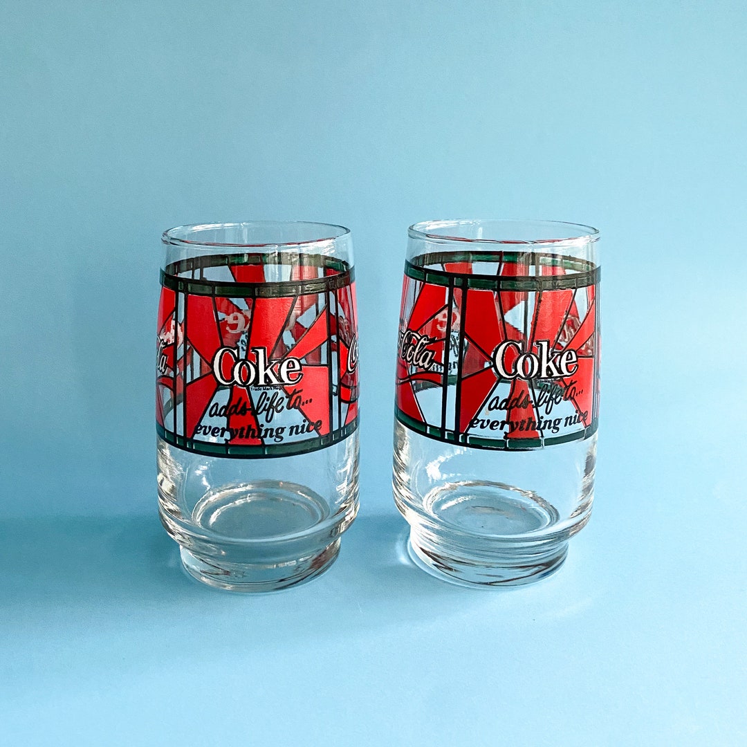 Vintage Coca Cola Highball Glassware Set / Mid Century Modern Barware ...