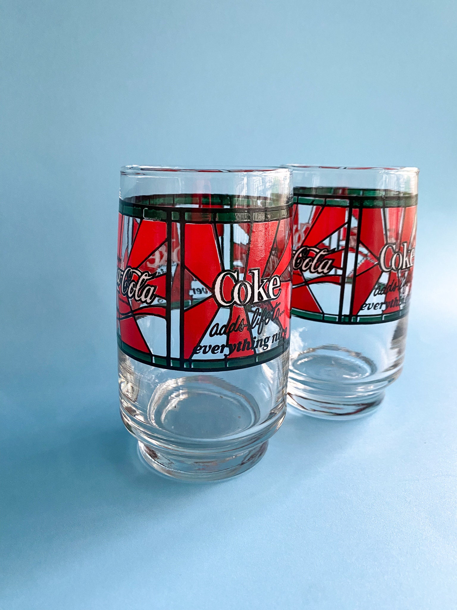Vintage Coca Cola Highball Glassware Set / Mid Century Modern Barware ...