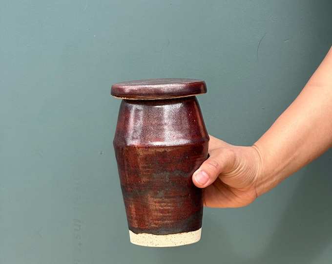 Set of 2 Handmade Ceramic Jars With Lids – Rustic Red Pottery ...