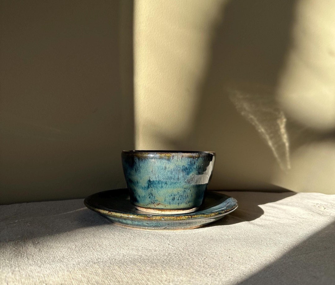 Handmade Dinner Plate and Bowl Set – Ocean Blue Ceramic Stoneware ...