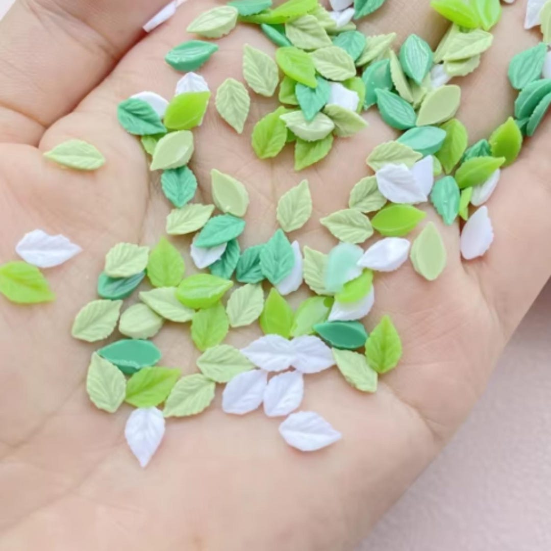 100pcs 5x7mm Tiny Leaf Resin Flatback Cabochon for Craft Decorations - Etsy