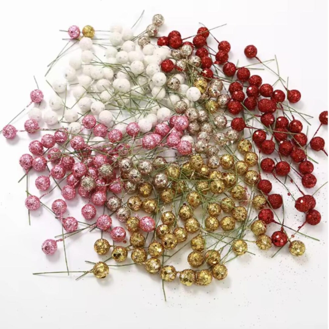 50pcs Artificial Berry Fake Flower Stamen for Garland Bouquet ...