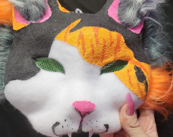 Calico Cat Therian Animal Mask - Etsy
