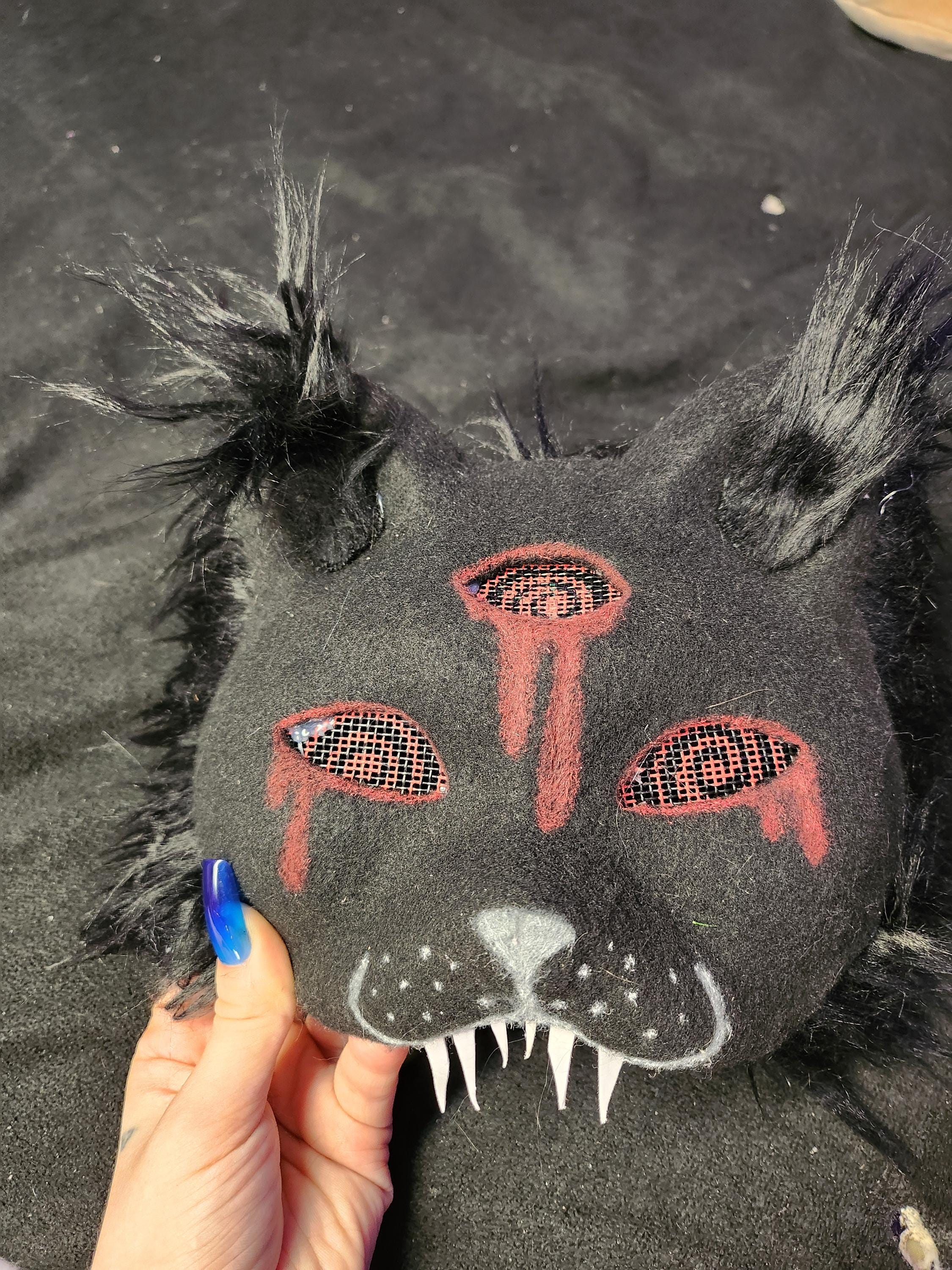 Black Horror Therian Animal Cat Mask - Etsy