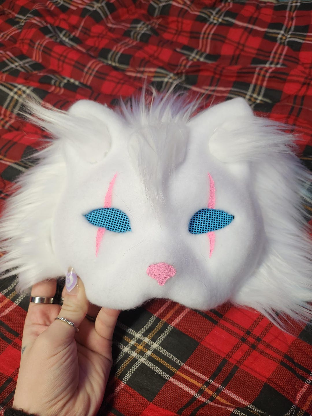 White Clown Cat Animal Therian Mask - Etsy