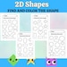 2D Shapes Worksheet for Kindergarten and Pre School. Trace, Find, Draw ...