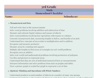 Kindergarten Homeschool Checklist - Etsy