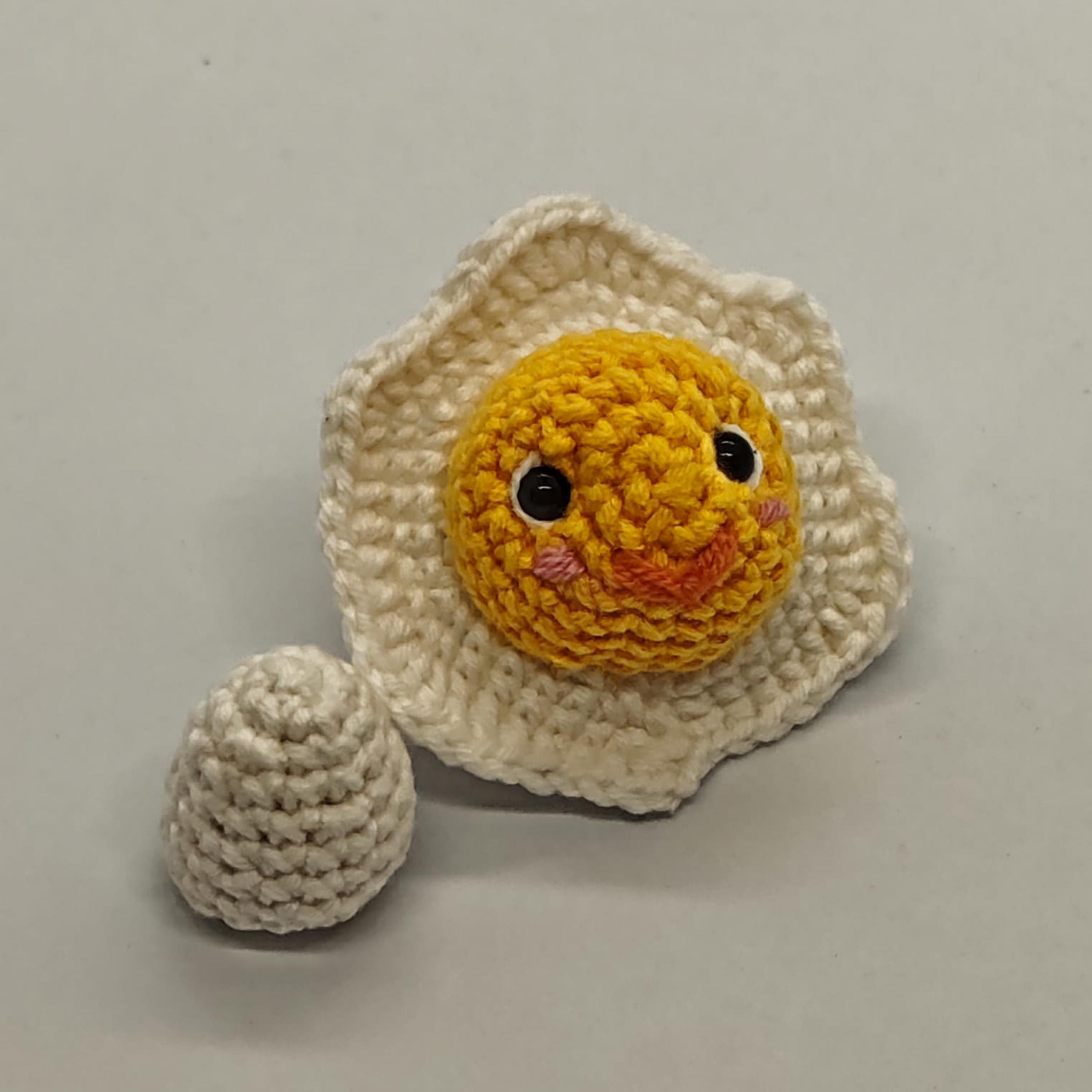 Happy Sunny Side up Egg Crochet Pattern, Plush Egg Amigurumi Tutorial ...