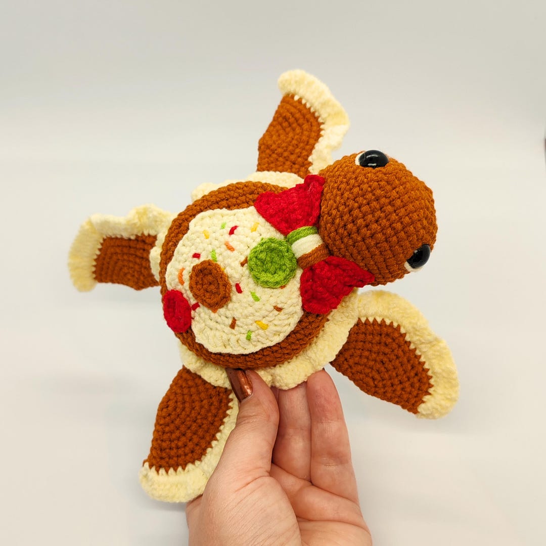 Gingerbread Turtle Crochet Pattern, Cute Christmas Turtle Tutorial PDF ...