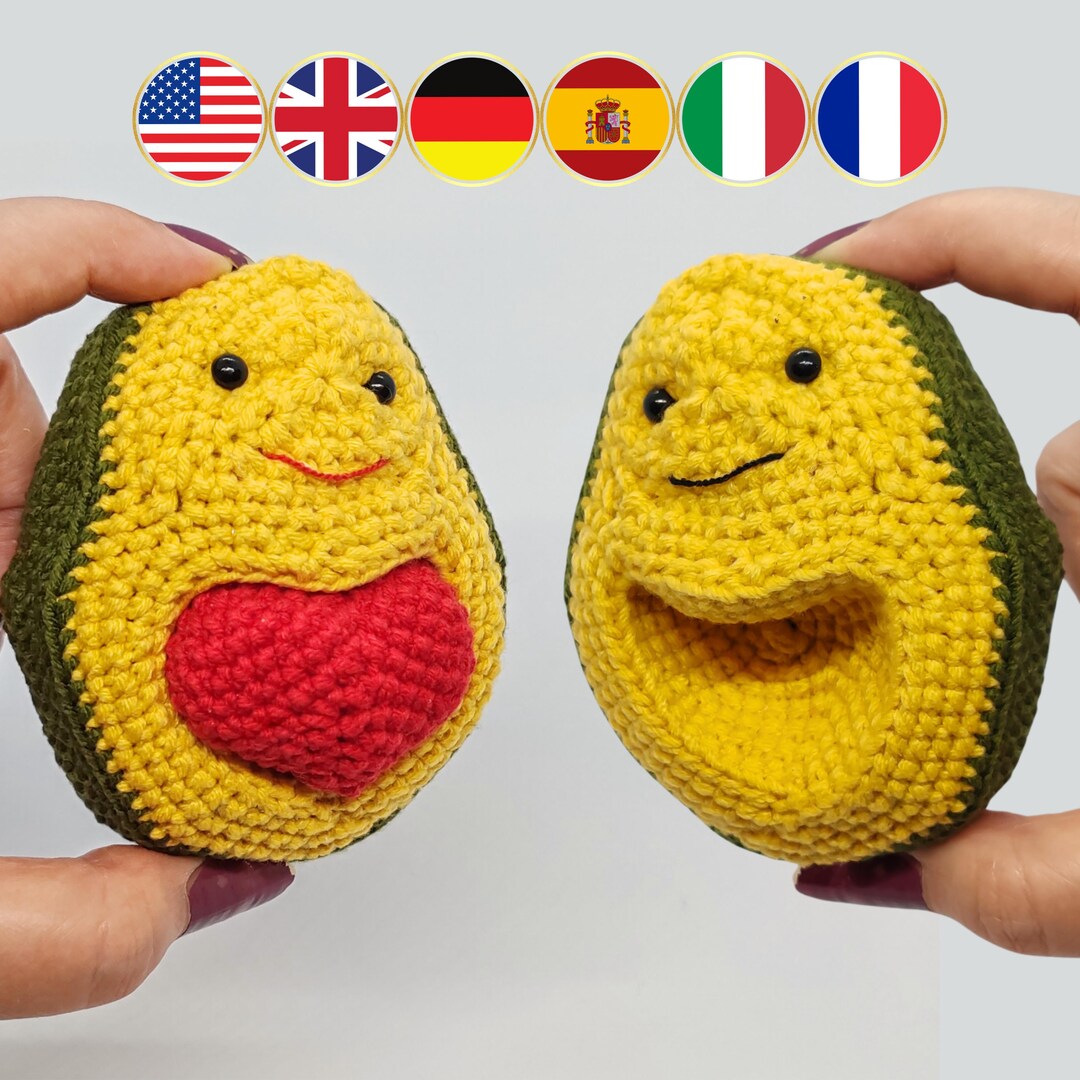 Valentine's Day Avocados Crochet Pattern, Cute Avocado Couple Tutorial ...