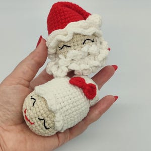 2 in 1 Mr. and Mrs. Claus Crochet Pattern, Christmas Ornament Tutorial ...