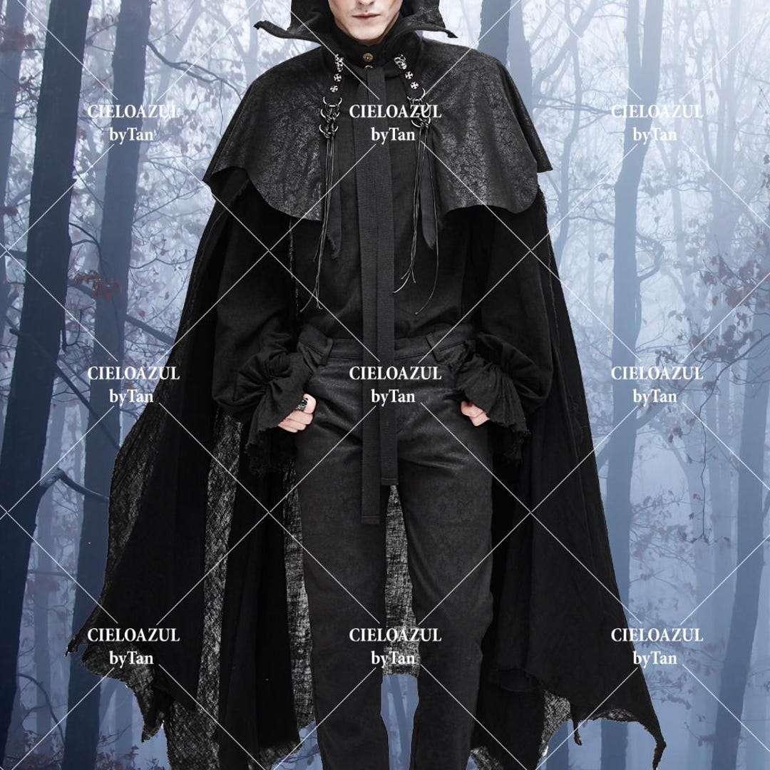 Gothic Noble Count Darkness Cloak Renaissance Faire Cloaks Cosplay ...