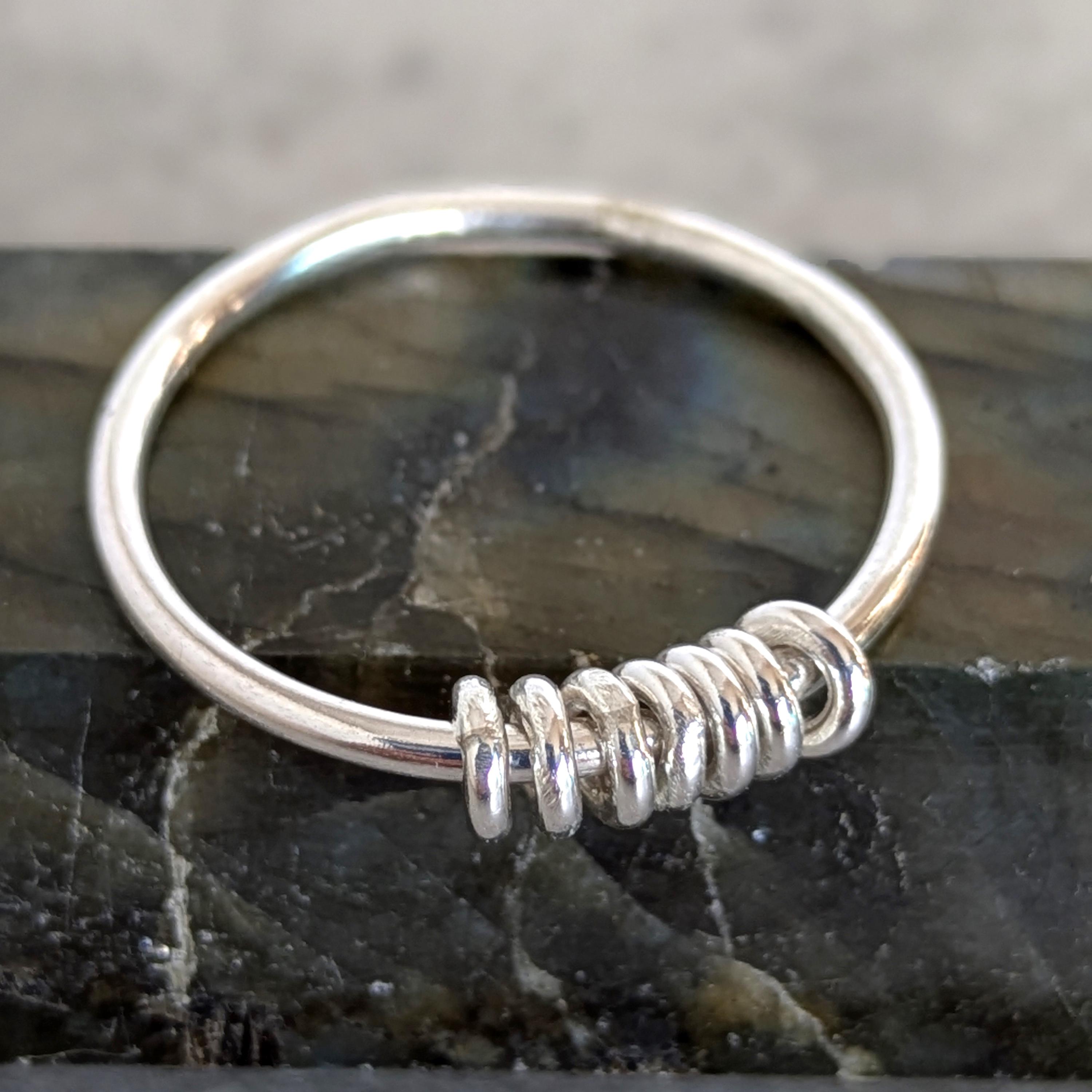 Fidget Ring With 7 Small Spinning Rings for Stress Relief - Etsy