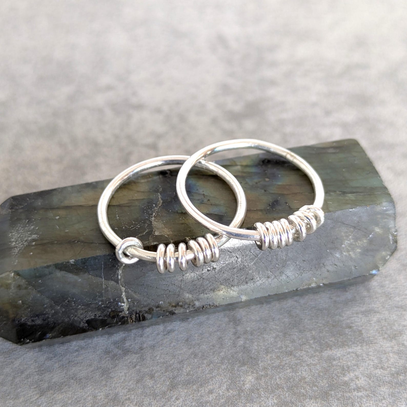Fidget Ring With 7 Small Spinning Rings for Stress Relief - Etsy