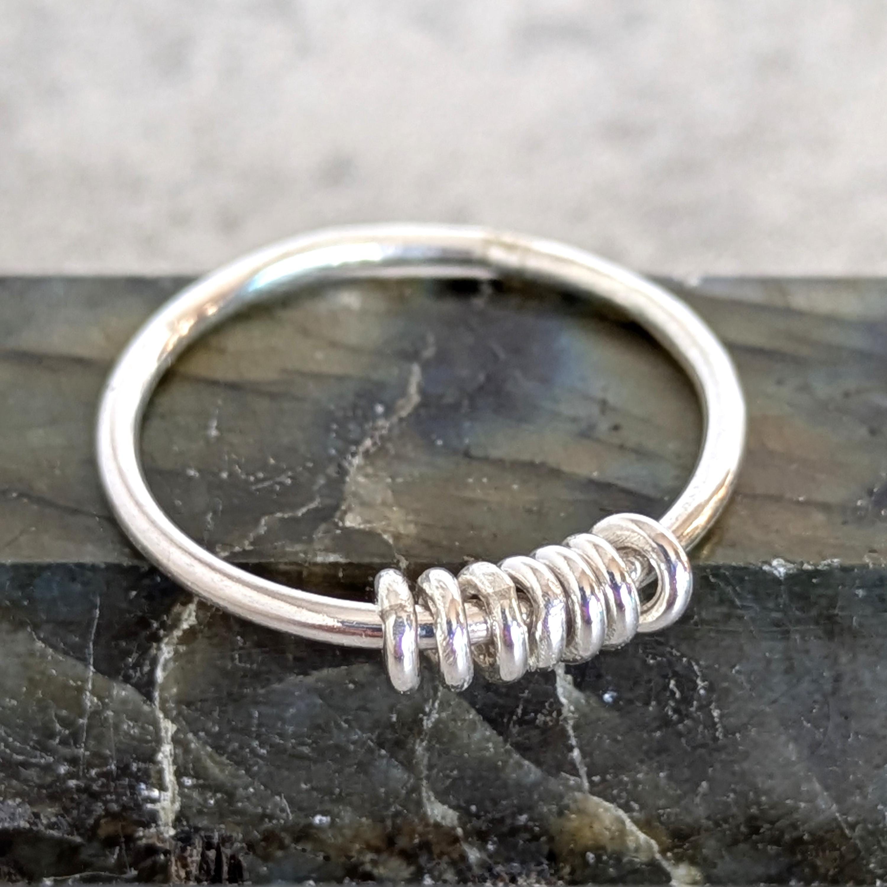 Fidget Ring With 7 Small Spinning Rings for Stress Relief - Etsy