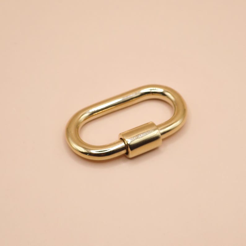 14K Yellow Gold 22x12 Mm Carabiner Locking Clasp, Connector, Fastener ...