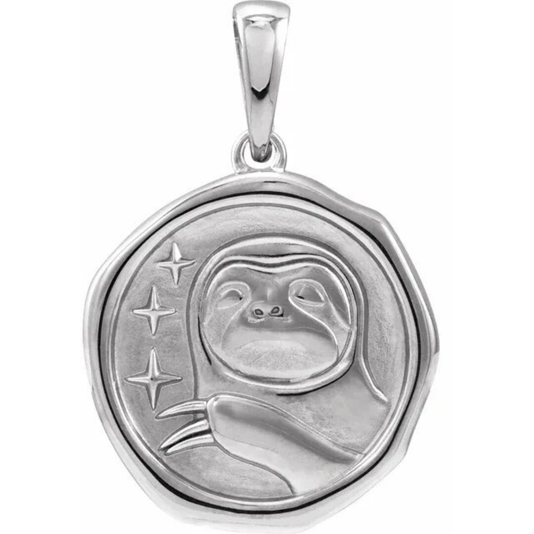 Sterling Silver Sloth Spirit Animal Medallion Pendant Necklace - Etsy