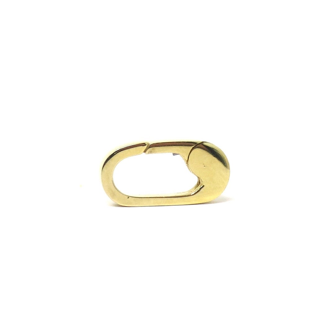 14K Yellow Gold Hinged Charm Bail, Connector, Fastener - 7.15 X 3.05 Mm ...