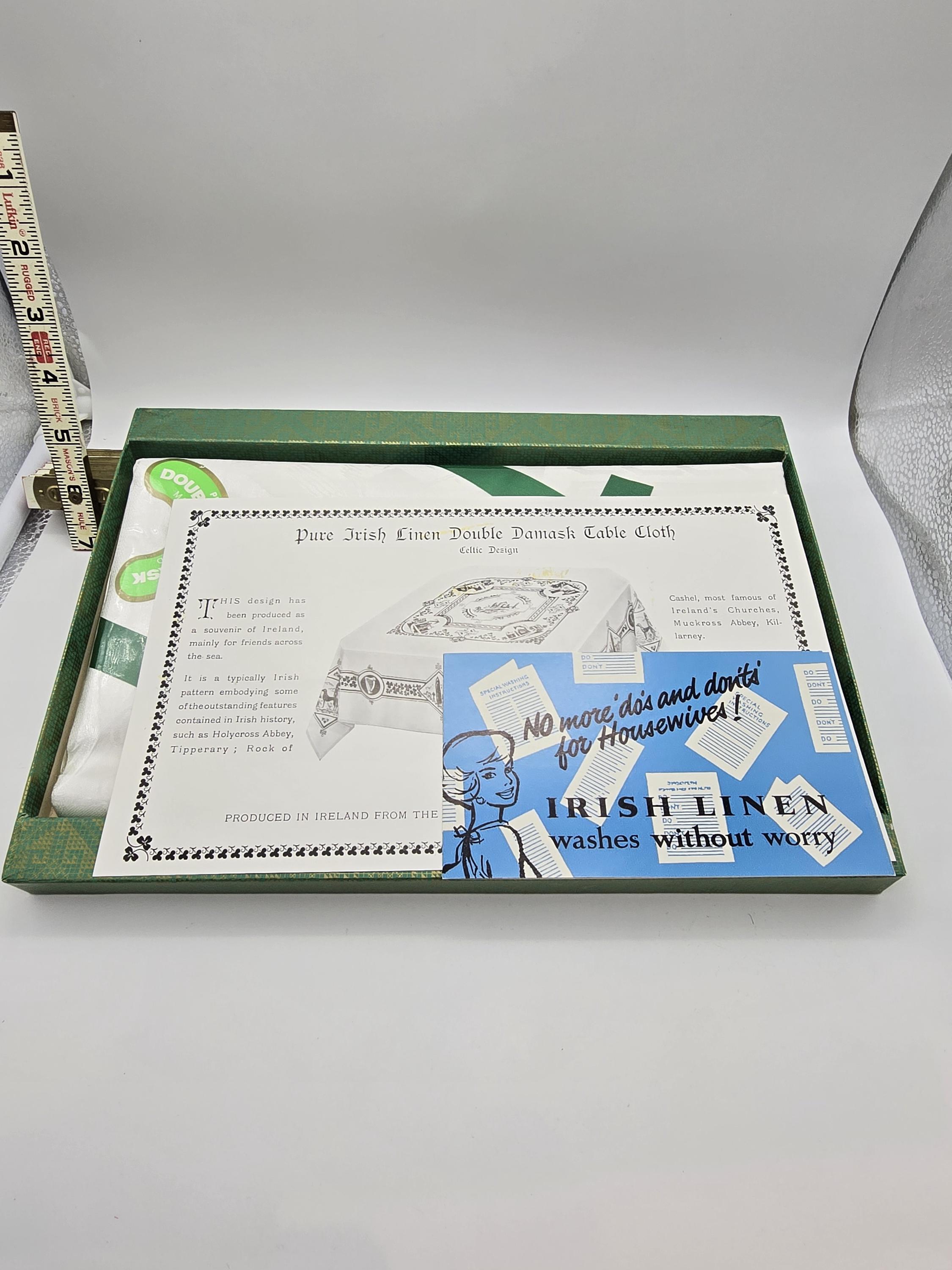 Pure Irish Linen Double Damask Table Cloth Celtic Design - Etsy