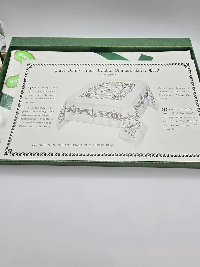 Pure Irish Linen Double Damask Table Cloth Celtic Design - Etsy