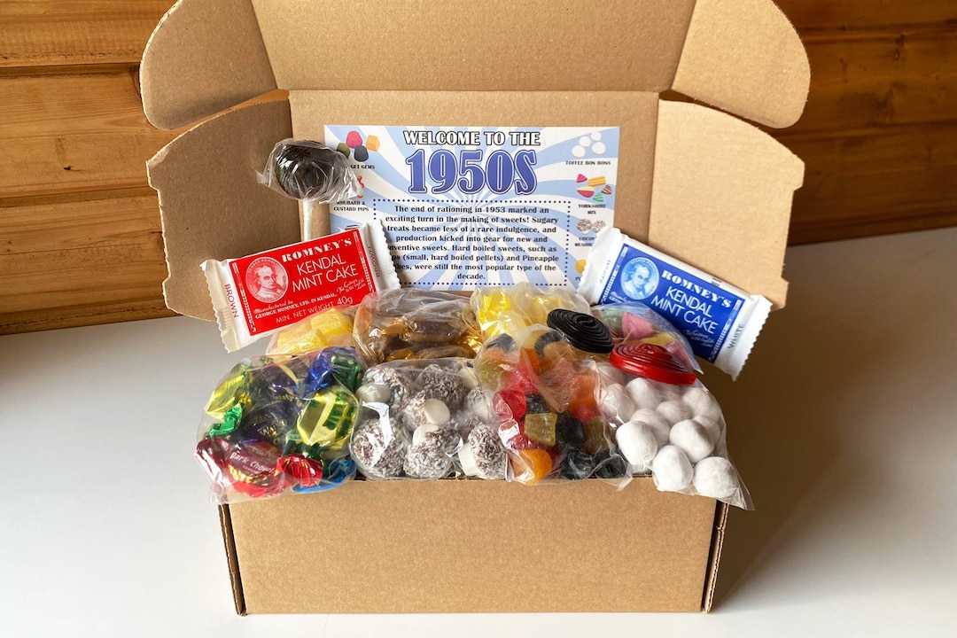 1950s Sweets Gift Box, Retro Sweets From the 1950s, Candy Gift for a ...