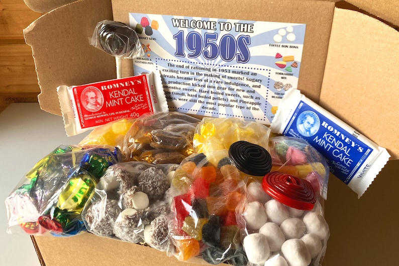 1950s Retro Sweets Gift Box, English Candy - Etsy UK