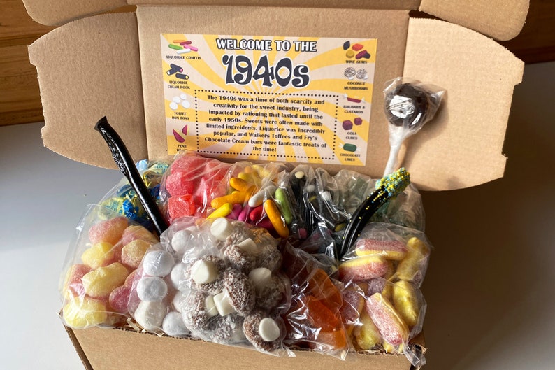 1940s Sweets Gift Box, Retro Sweets From the 1940s, Candy Gift for a ...