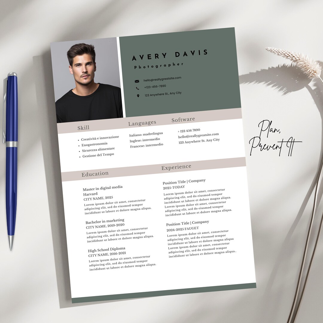 Curriculum Vitae Template, One Page Resume, Basic Resume, Minimalist ...