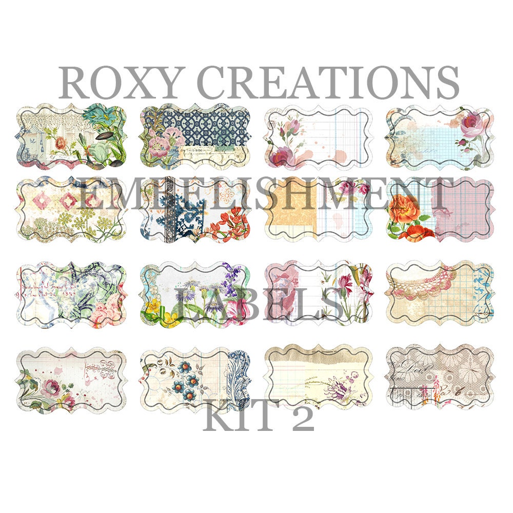 Digital Printable Embellishments Kit 2 - Etsy