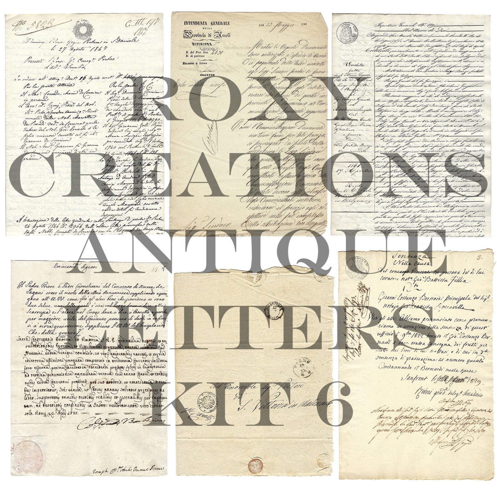 Printable Antique Letters Kit 6 - Etsy