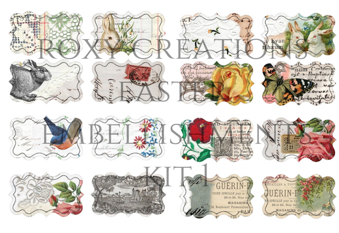 Digital Printable Easter Embellishments Kit 1 - Etsy
