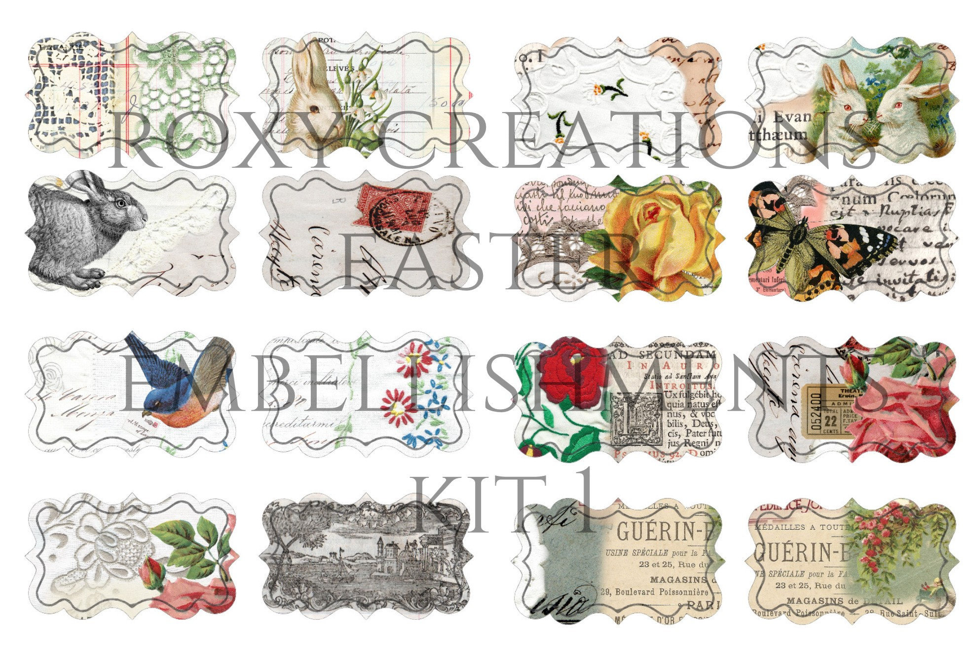 Digital Printable Easter Embellishments Kit 1 - Etsy