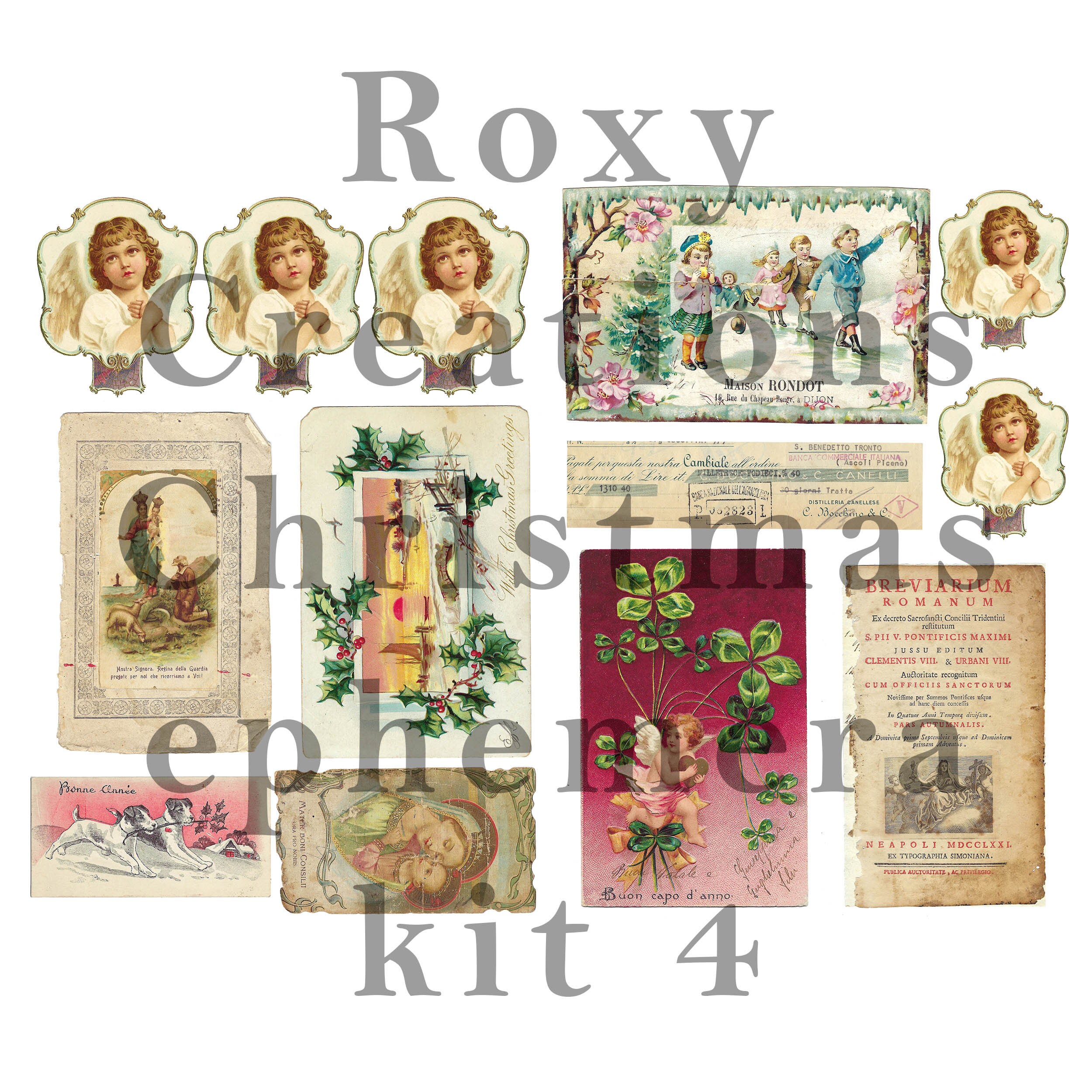 Printable Christmas Ephemera Kit 4 - Etsy