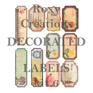 Digital Printable Decorated Labels Kit 7 - Etsy