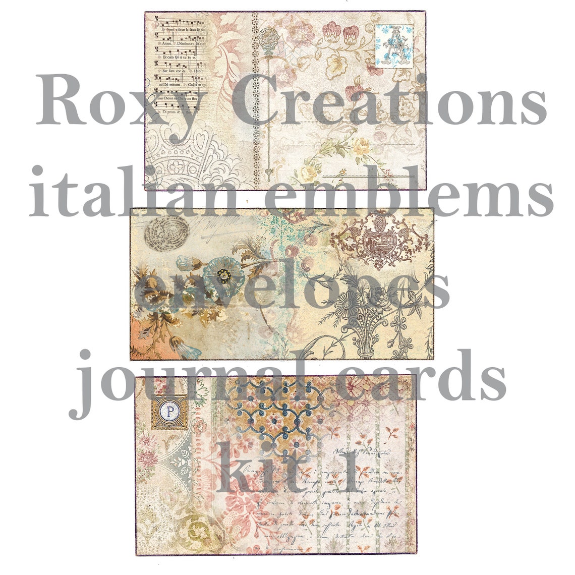 Printable Italian Emblems Envelopes and Journal Cards Kit 1 - Etsy