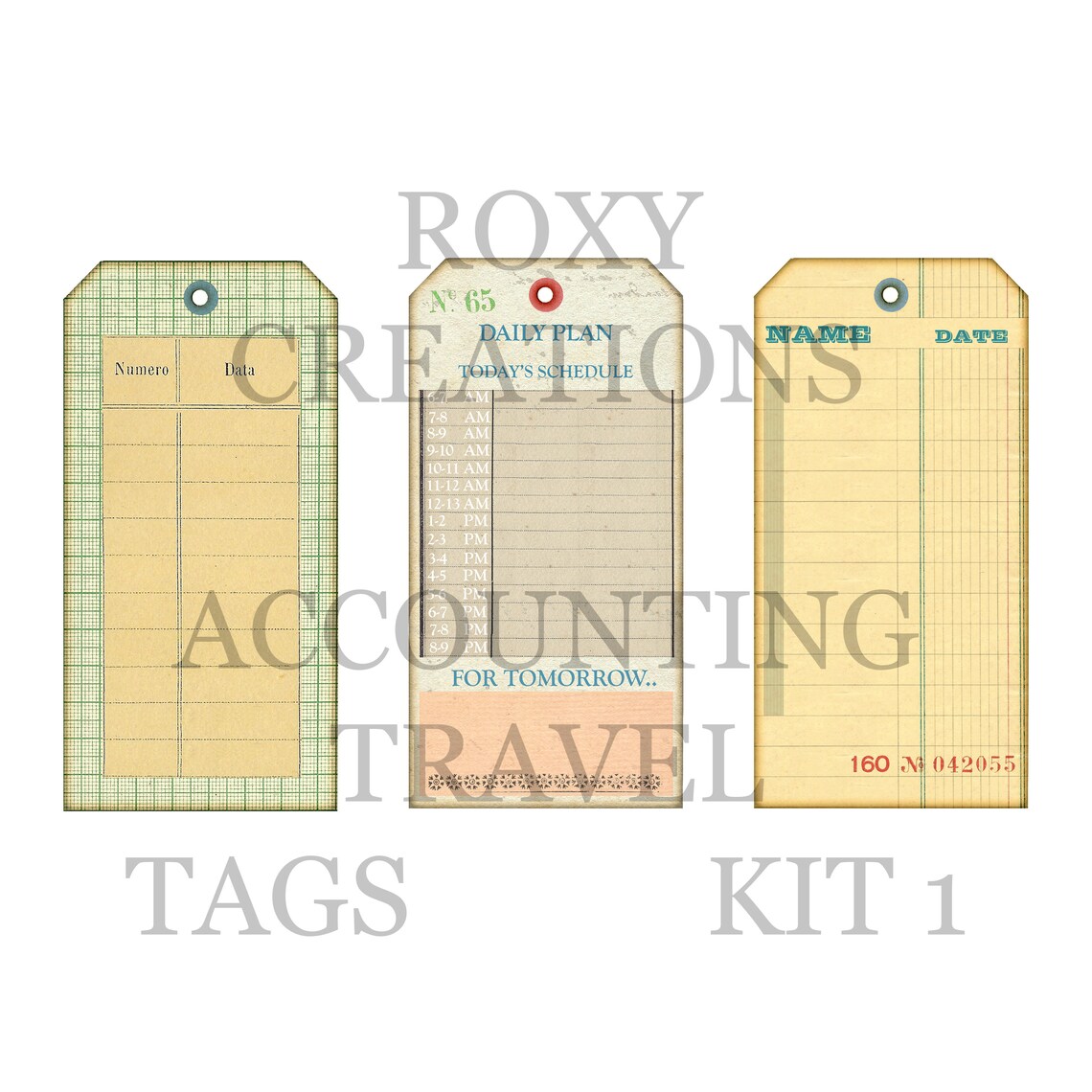 Printable Antique Ephemera Tags Kit 1 - Etsy