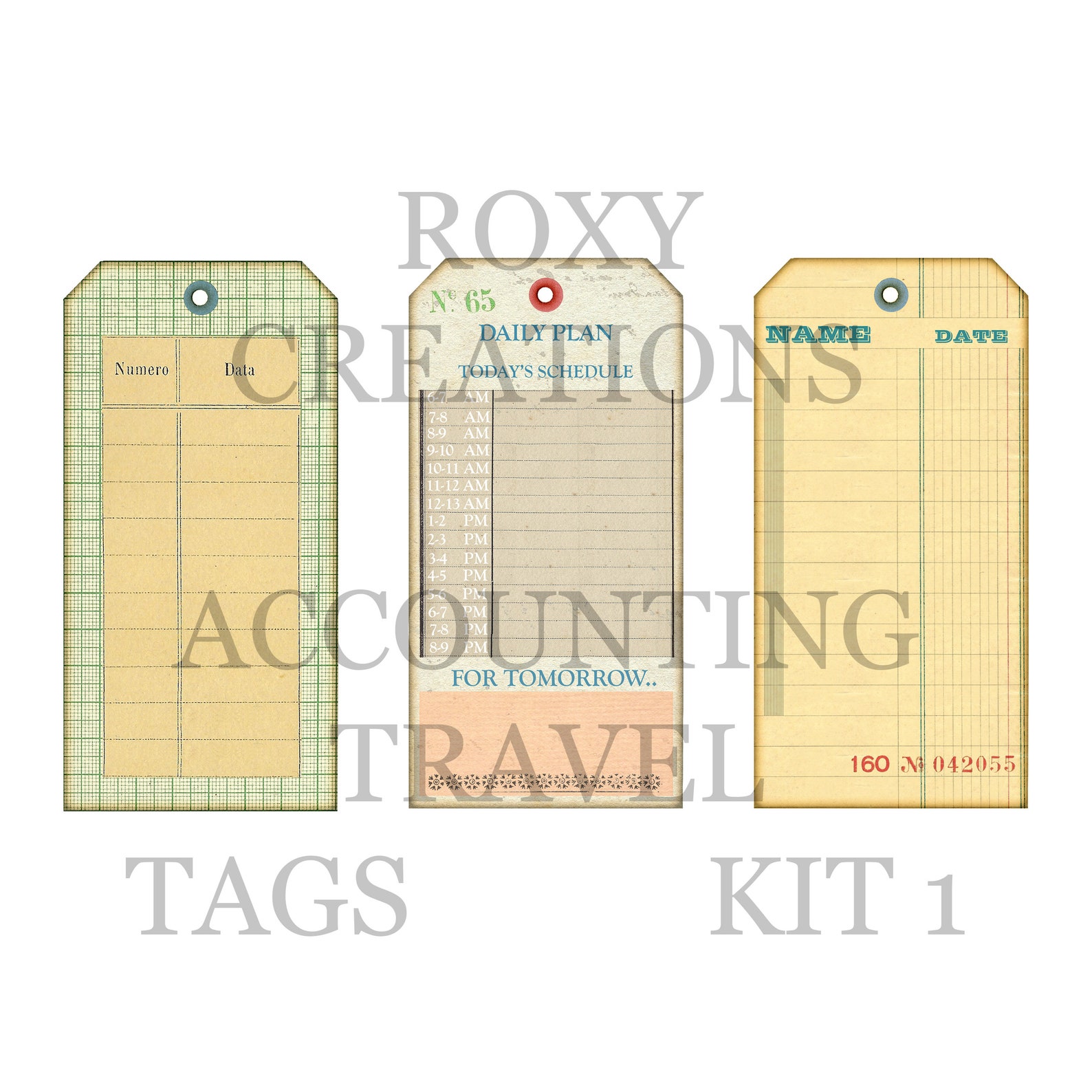 Printable Antique Ephemera Tags Kit 1 - Etsy