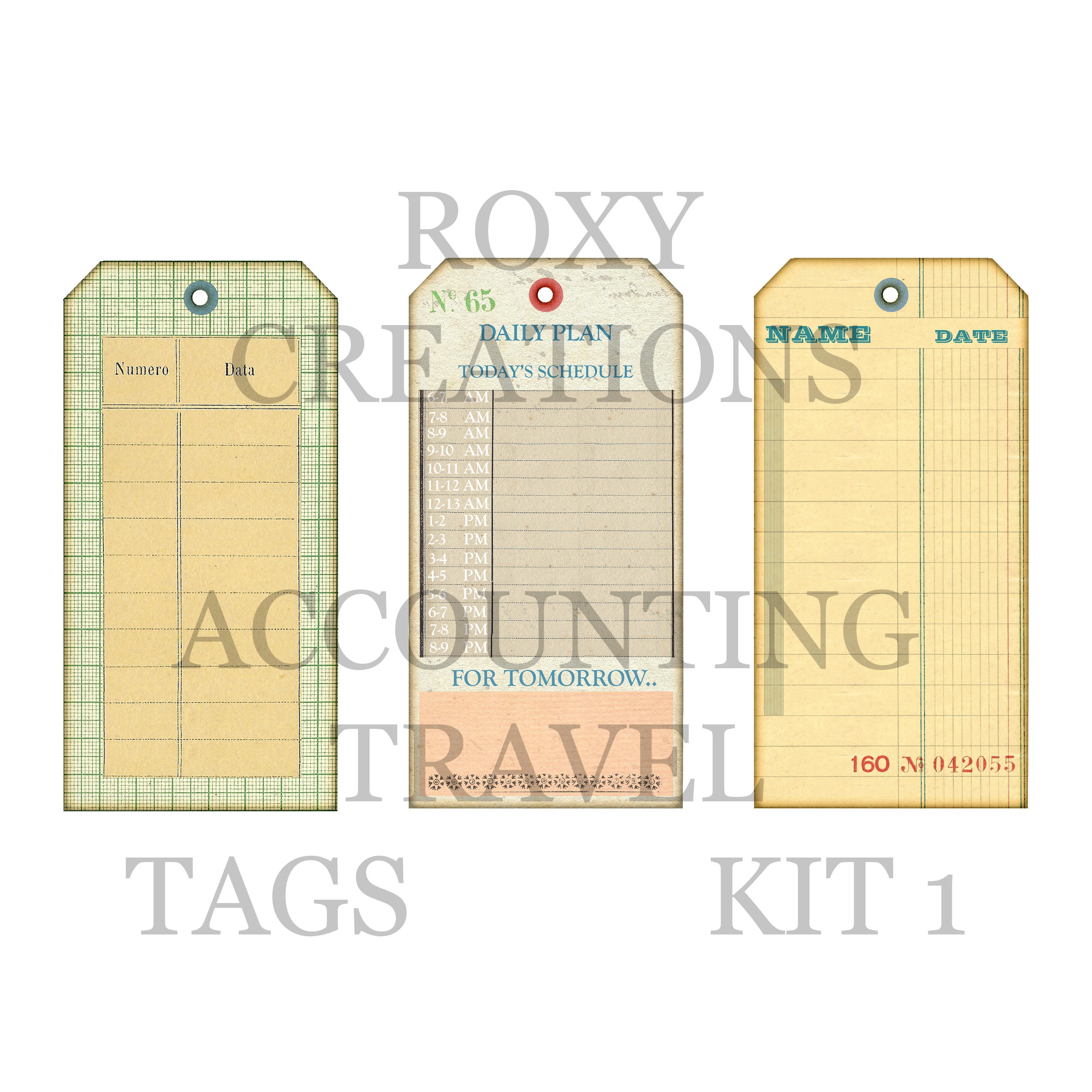 Printable Antique Ephemera Tags Kit 1 - Etsy