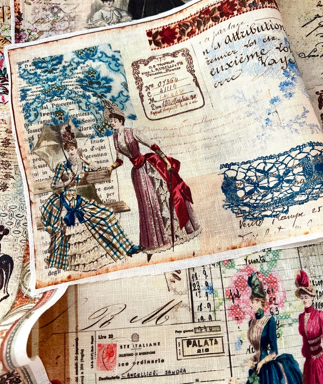 Mixed A4 Roxy Creations Fabric Pages Italian Emblems, Ladies and ...