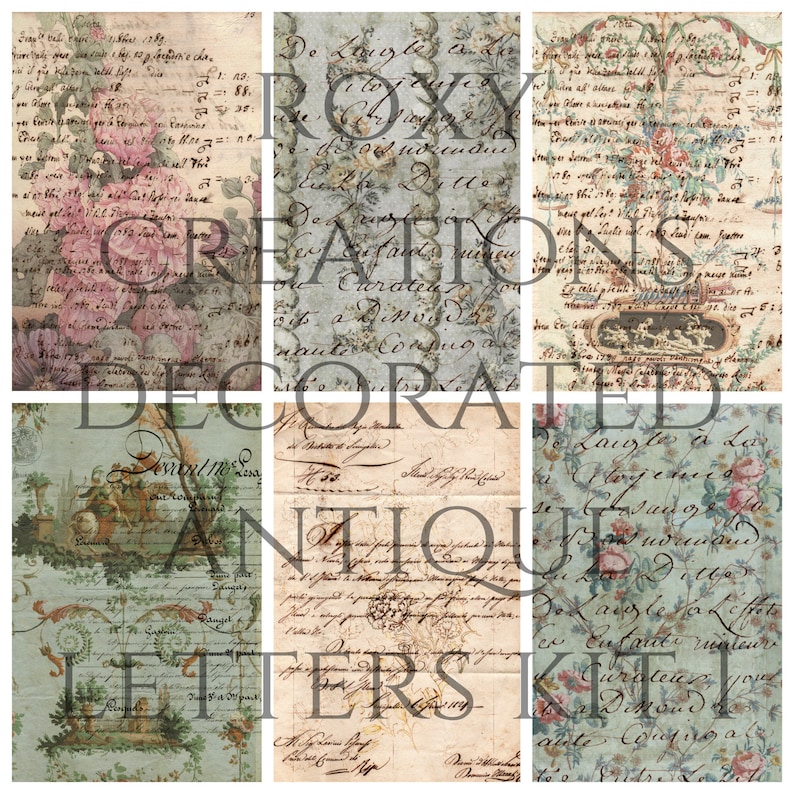 Printable Decorated Antique Letters Kit 1 - Etsy