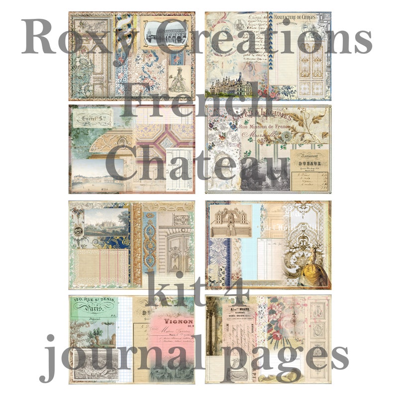 Printable French Chateau Journal Page Kit 4 - Etsy