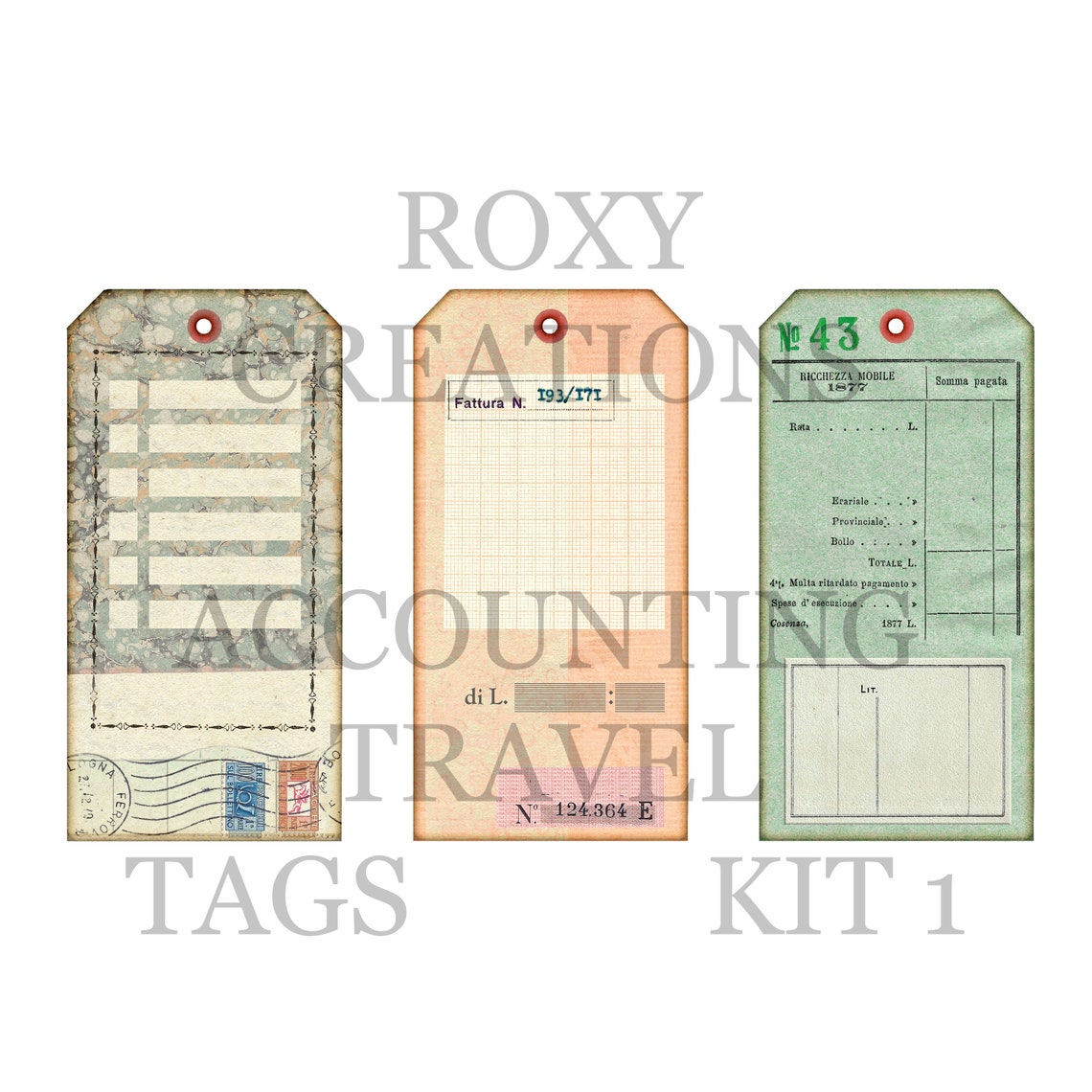Printable Antique Ephemera Tags Kit 1 - Etsy