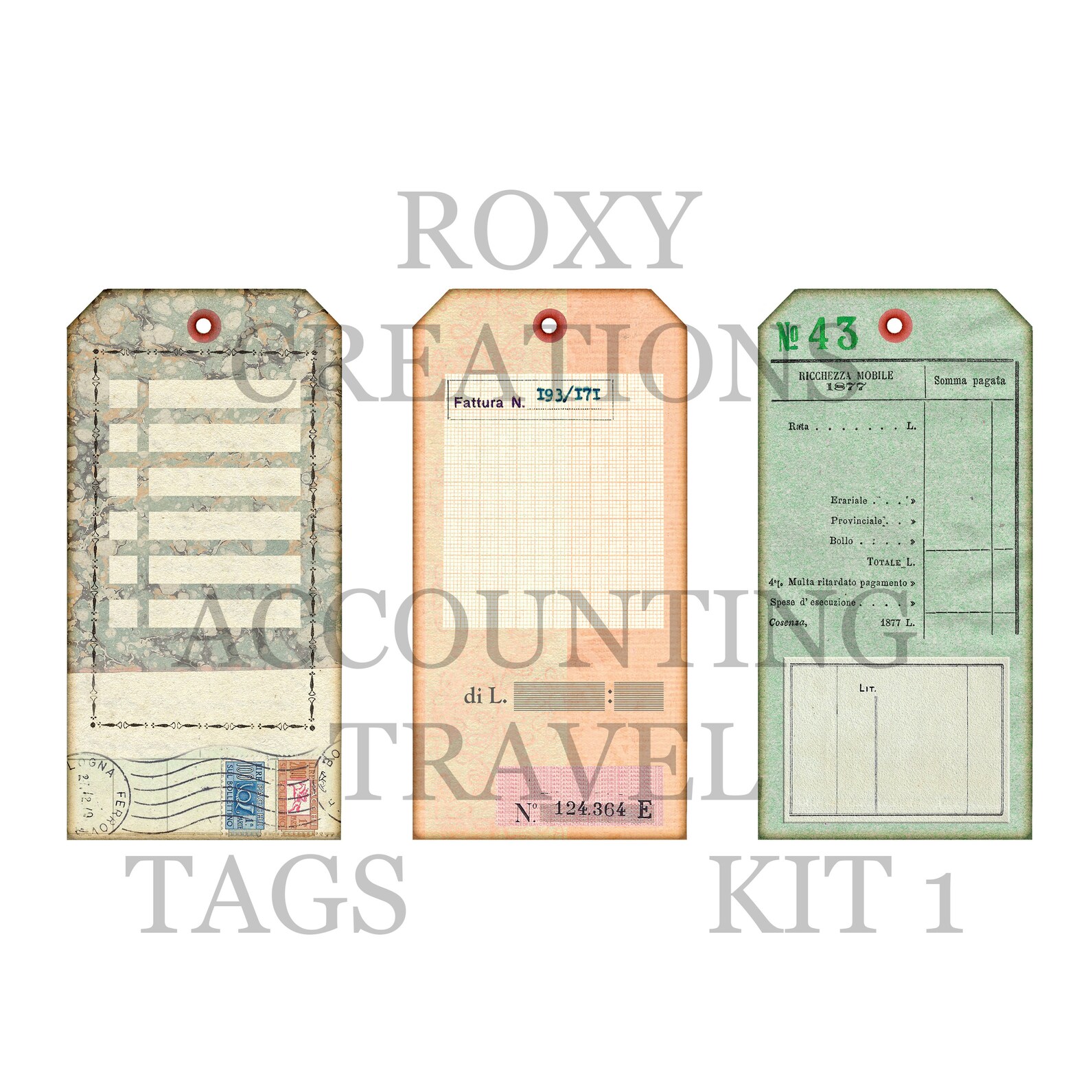 Printable Antique Ephemera Tags Kit 1 - Etsy